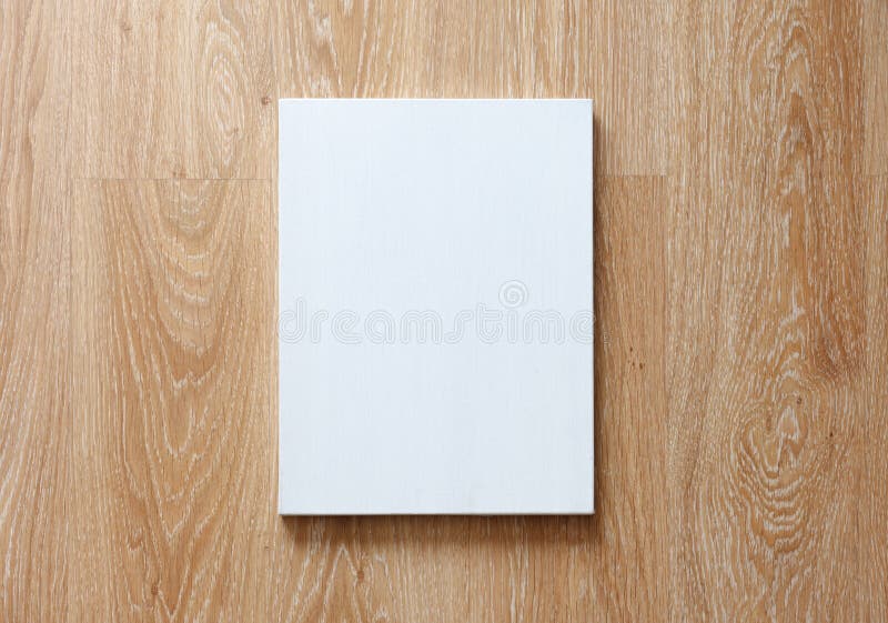 Blank Canvas on Wooden Wall Stock Photo - Image of canvas, exhibition ...