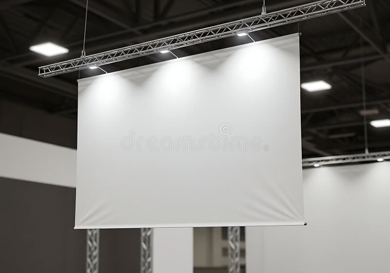 Blank Canvas Suspended in a Modern Exhibition Space, Awaiting Creative ...