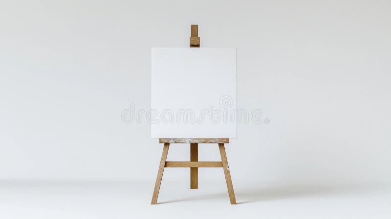 Blank Canvas on Wooden Easel. Perfect Art Mockup. Empty Canvas Ready ...