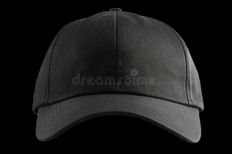 Blank Cap Mock Up, Isolated on Black Background. Stock Photo - Image of ...