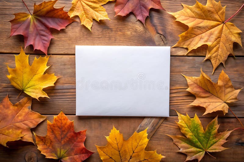 Blank Card with Autumn Leaves for Fall Greetings Stock Illustration ...