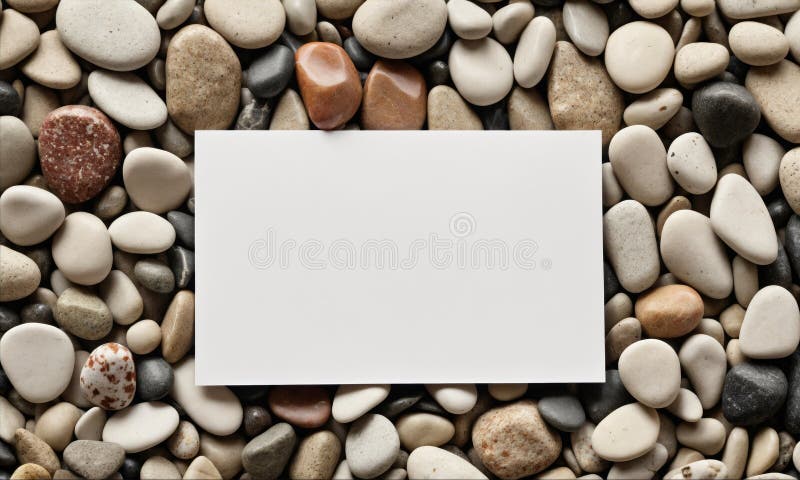 Blank Card on a Background of Smooth River Rocks Stock Illustration ...