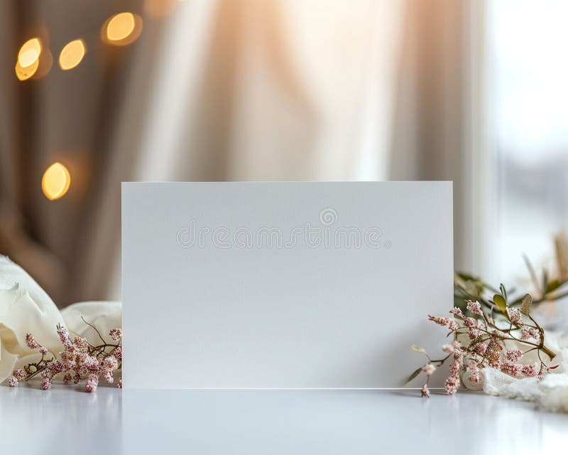 Blank Card with Delicate Flowers, Perfect for Personal Messages. Stock ...