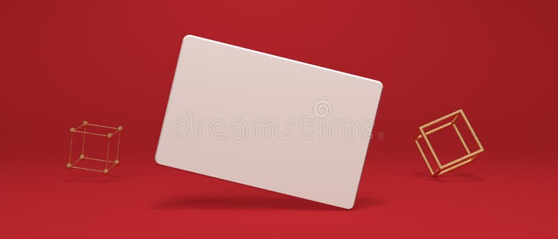 Blank Card Design with Shadow - 3D Render Stock Illustration ...