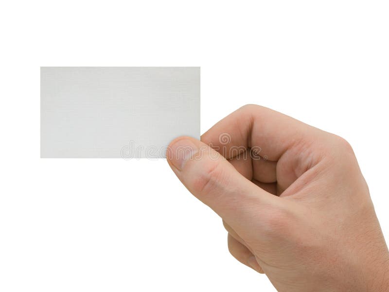 Hand W/ Blank Business Card Stock Image - Image of blank, announcement ...