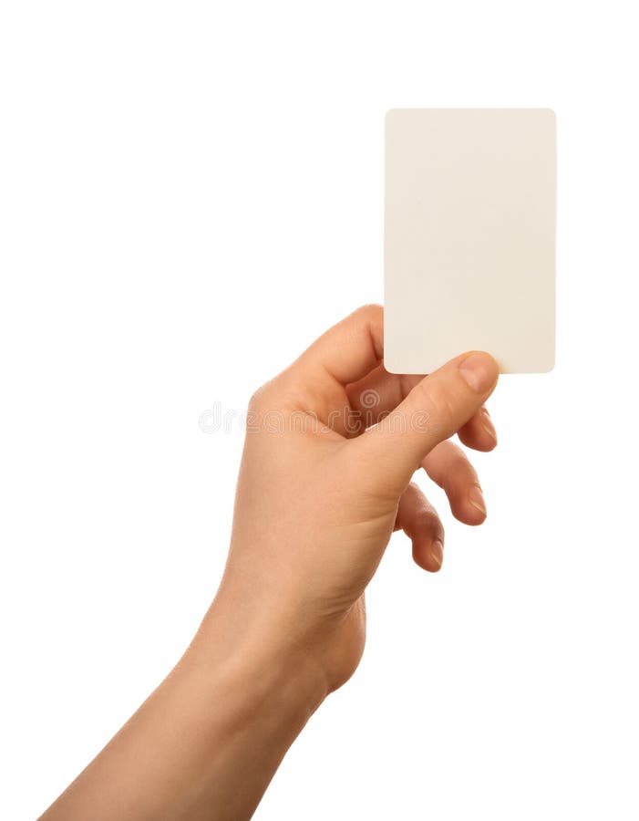 Blank card in hand stock image. Image of hand, personal - 54604853