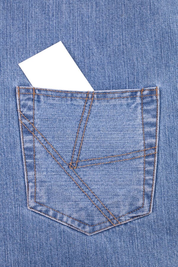 Blank card in jeans pocket stock photo. Image of text - 22980694