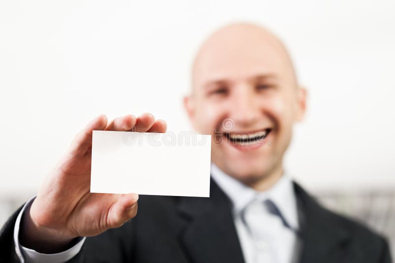 Blank card in man hand stock image. Image of communication - 22589553