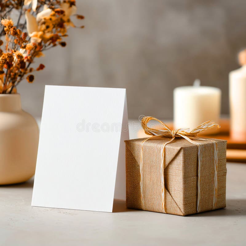 Blank Card Mockup Elegant Rustic Design for Your Next Project Stock ...