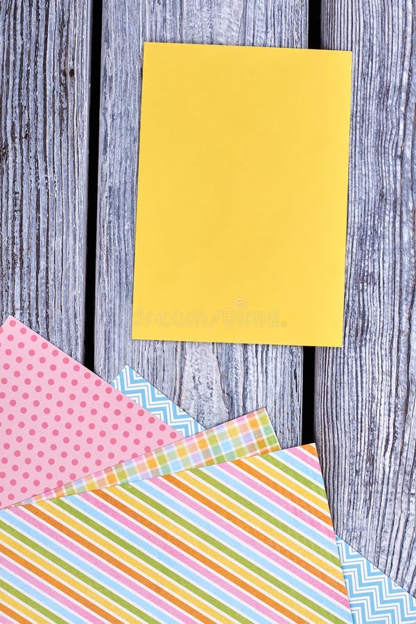 Blank Card and Patterned Paper Sheets. Stock Image - Image of ...