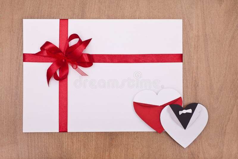 Blank card and two hearts stock image. Image of concept - 28574197