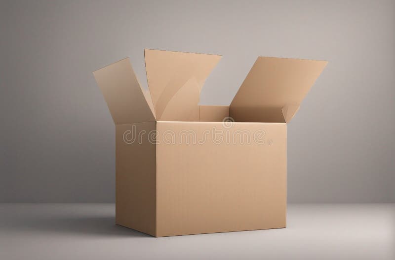 Blank Cardboard Box Package Delivered To the Front Door Stock ...