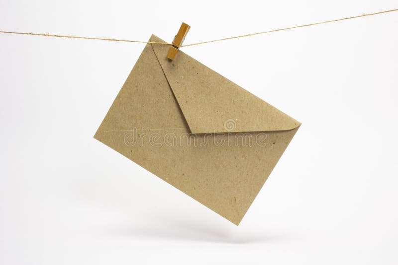 Blank Cardboard Envelope that Hang on a Rope with Clothespins and ...