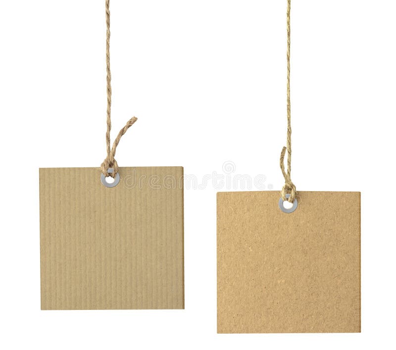 One cardboard labels stock photo. Image of rope, string - 104833346