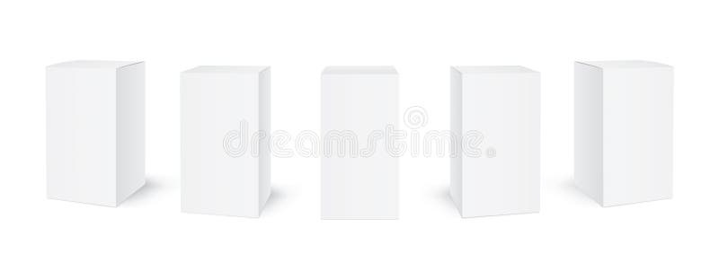 Blank Cardboard Package Boxes Mockup. Box Set. Five Templates, Layout ...