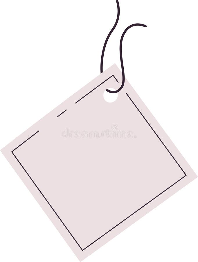 Blank Cardboard Paper Square Price Tag Stock Vector - Illustration of ...