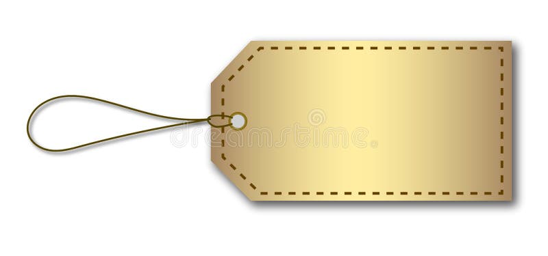 Blank Cardboard Price Tag Lable with Dashed Border Stock Illustration ...