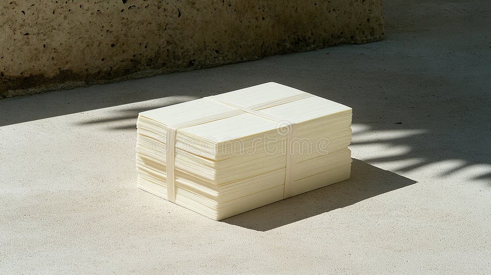 Blank Cards Stack Outdoors, Sunlight, Shadow, Concrete Stock Photo ...