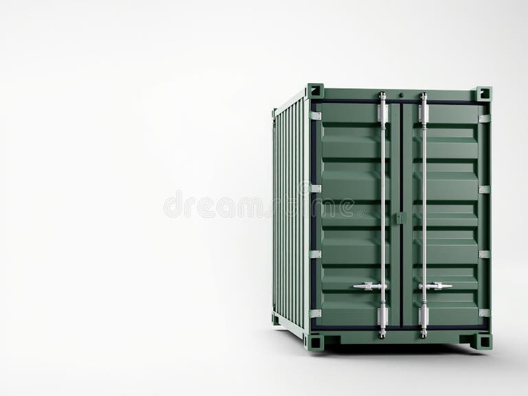 Blank Cargo Container Front Mockup Realistic 3D Rendering for Design ...