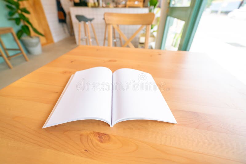 Blank Catalog, Magazines,book Mock Up on Wood Table Stock Image - Image ...