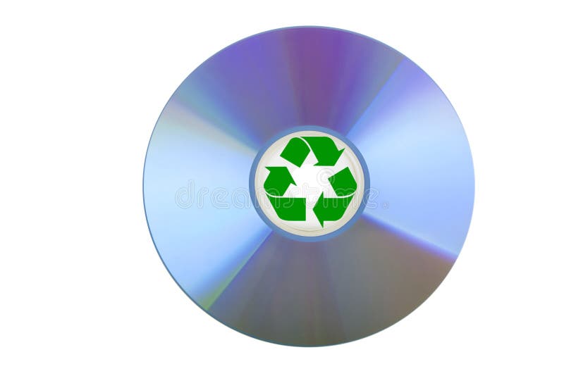 Blank CD or DVD with Recycle Sign Stock Image - Image of material ...
