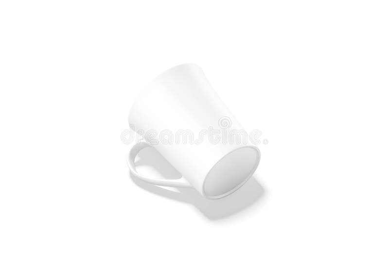 Blank Ceramic Bell-shaped 11oz Mug Mockup Bottom Lying, Isolated Stock ...