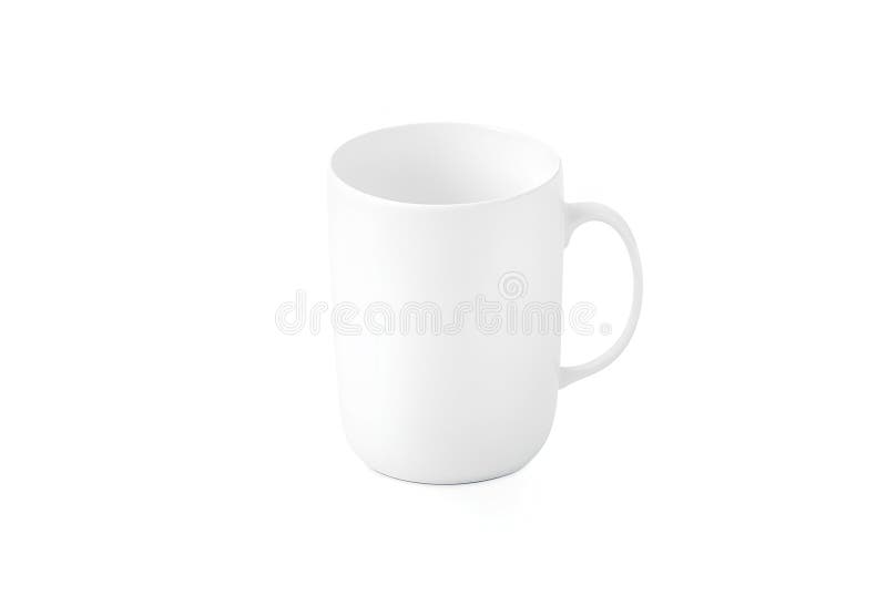 Blank Ceramic 11oz Mug with Handle Mockup Stand, Side View. Stock Image ...