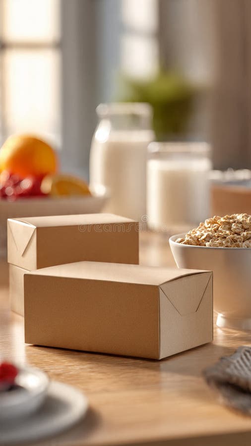 Photorealistic Empty Cereal Box Mockup Stock Illustrations – 8 ...