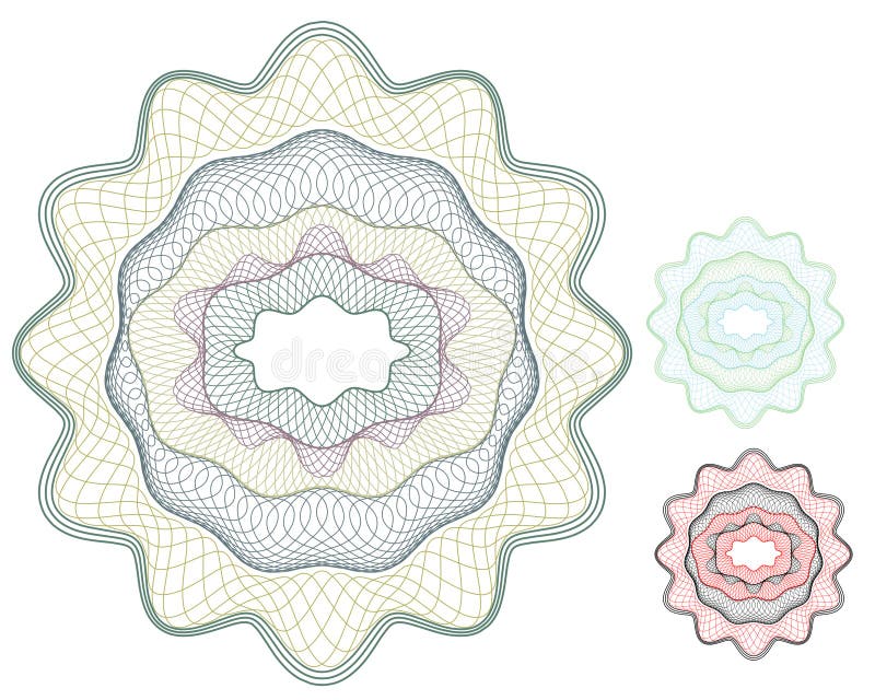 Guilloche Patterns. Bank Money Security, Banknotes Seamless Engraving ...