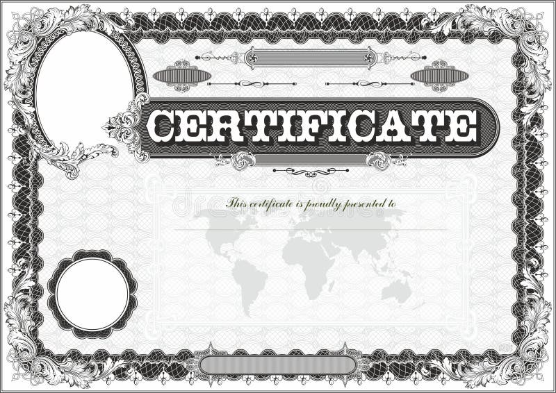 Blank Certificate Blank. A4 Format. Black Stock Illustration ...