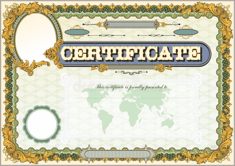Blank Certificate Blank. A4 Format. Color Stock Illustration ...