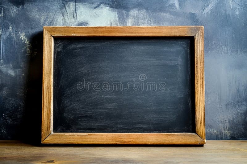 Blank Chalkboard Features a Wooden Frame, Suitable for Writing Notes or ...