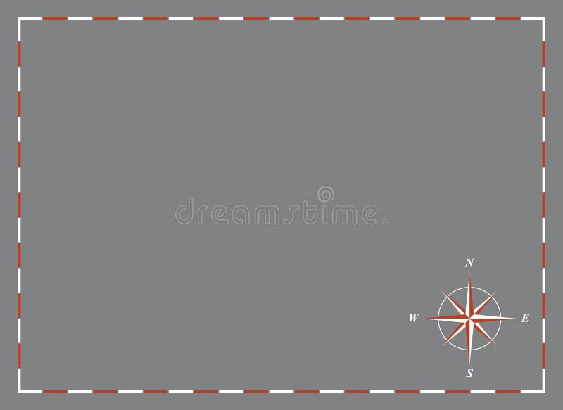 Blank Chart with Compass Rose Stock Vector - Illustration of north ...