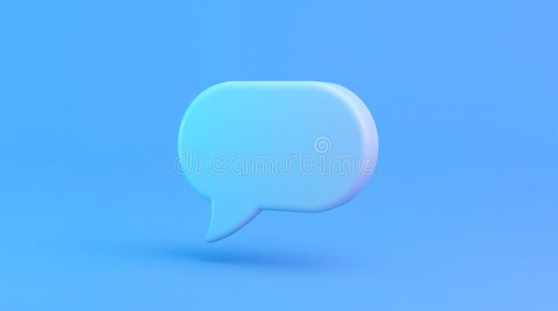 Blank Chat Message Speech Bubble on Blue Background Stock Illustration ...