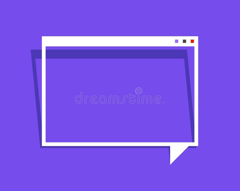 Blank Chat Window Design. Empty Chat Box on Purple Background for ...
