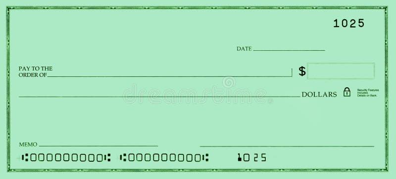 Blank Check with False Numbers Stock Image - Image of bank, payment ...