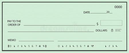 Blank Check with False Numbers Stock Illustration - Illustration of ...