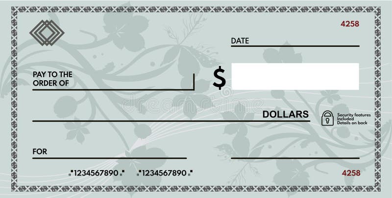 Blank Check with Free Space for Writing Stock Vector - Illustration of ...