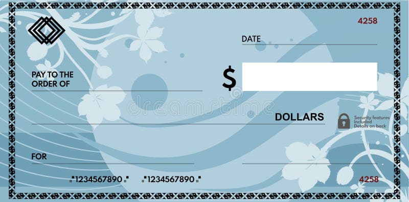 Blank Check with Free Space for Writing Stock Vector - Illustration of ...