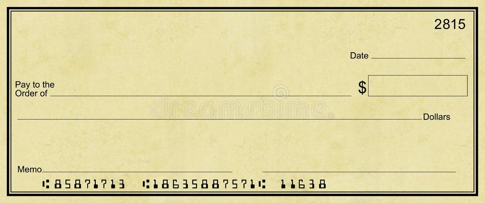 Blank Check with Light Parchment Background Stock Illustration ...