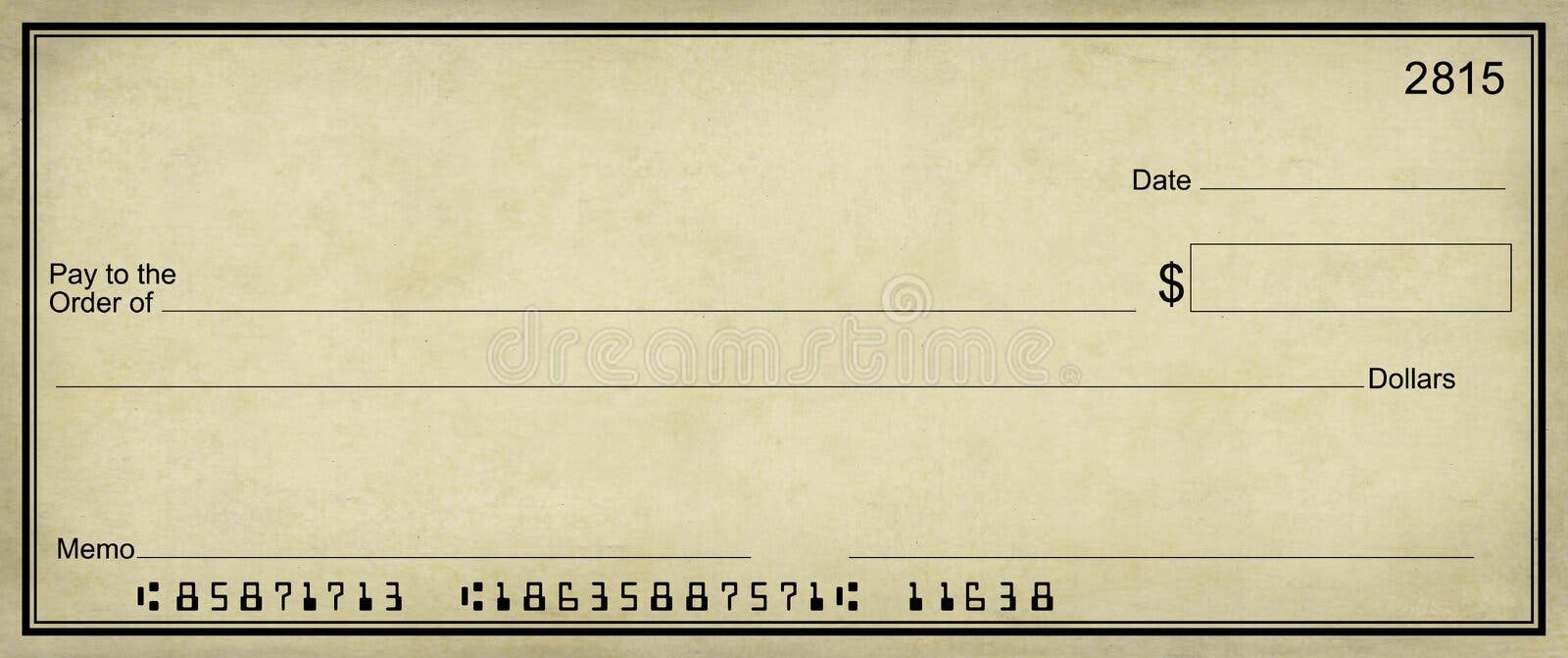 Large Blank Check - Blue Stripe Background Stock Vector - Illustration ...