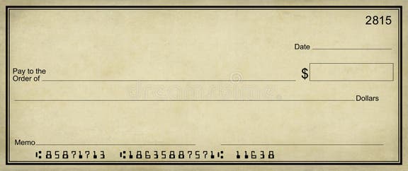 Blank Check Parchment Background Stock Illustration - Illustration of ...