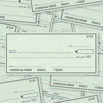 Blank Check Pile Background Open Space for Text Stock Illustration ...