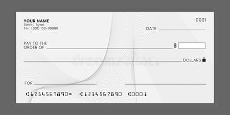 Blank Check Template Design. Blank Check Vector Illustration Stock Vector - Illustration of ...
