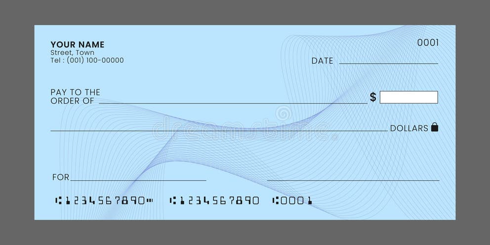 Blank Check Template Design Stock Illustrations – 10,700 Blank Check ...
