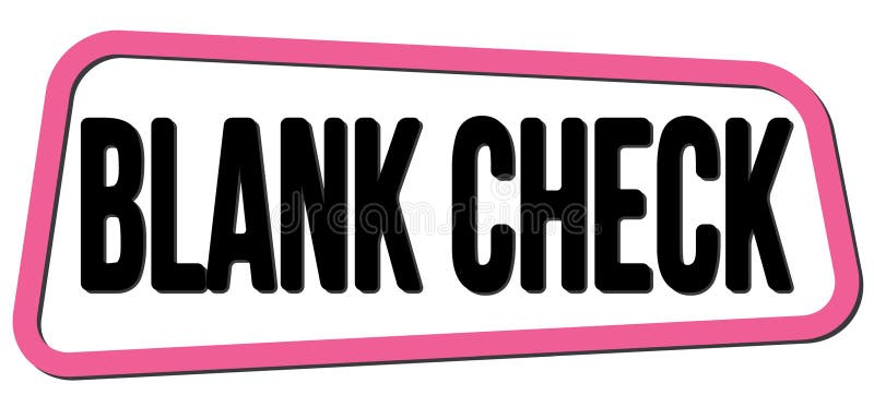 BLANK CHECK Text on Pink-black Trapeze Stamp Sign Stock Illustration ...