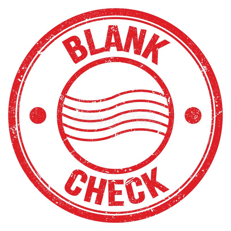BLANK CHECK Text on Red Round Postal Stamp Sign Stock Illustration ...