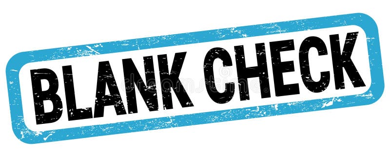BLANK CHECK Text Written on Blue-black Rectangle Stamp Stock ...