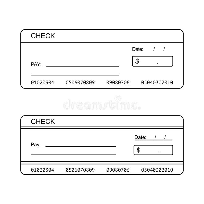 Blank Check Vector stock vector. Illustration of checkbook - 197087692