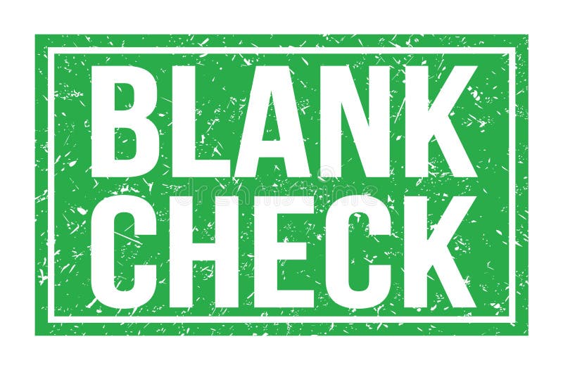 BLANK CHECK, Words on Green Rectangle Stamp Sign Stock Illustration ...